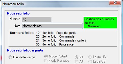 La gestion des numéros de folio
